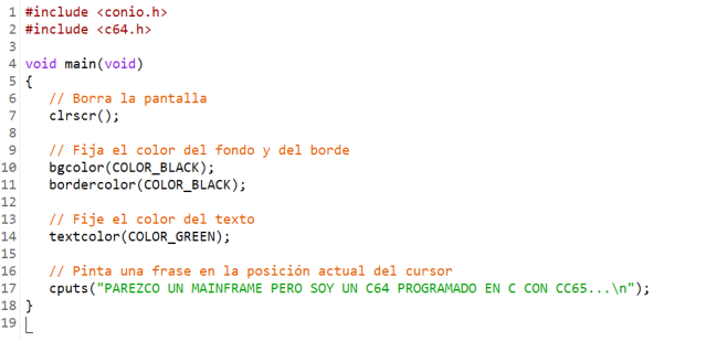 Entrada / salida por consola con conio.h – Programación Retro del Commodore 64